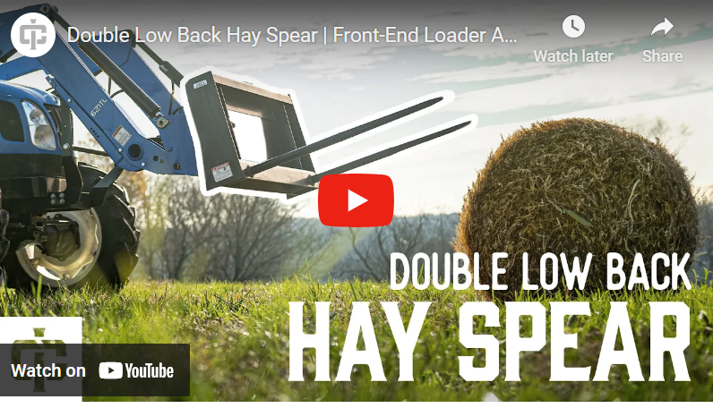 IronCraft Double Low Back Hay Spear Front-End Loader Attachment ...