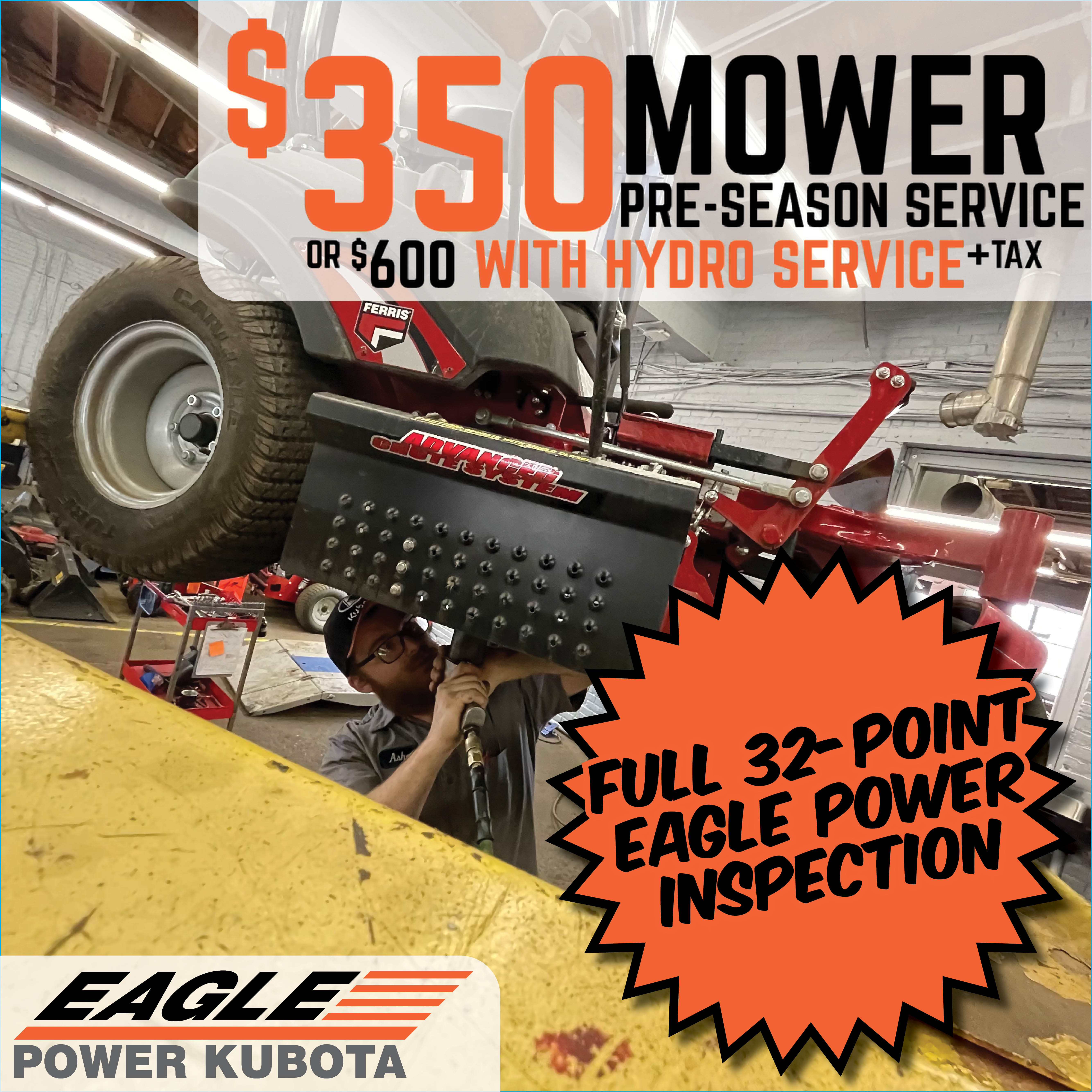 Pre-Season Mower Service: Book Today! Eagle Power Kubota - Doylestown Location Doylestown, PA ...